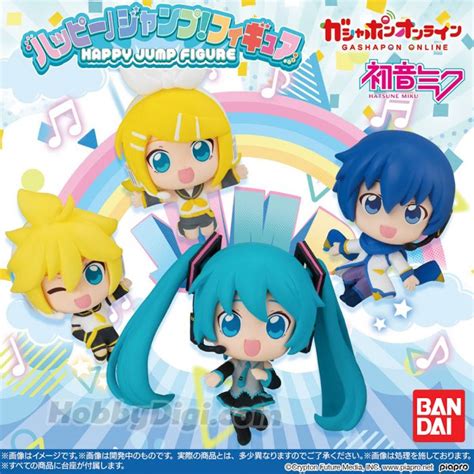 Bandai Gashapon Hatsune Miku Happy Jump Character Figure Set Of 4