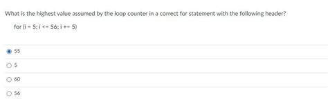 solved what is the highest value assumed by the loop counter