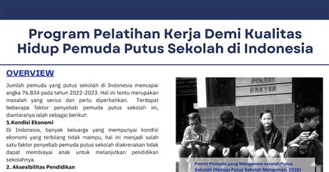 policy brief program pelatihan kerja demi kualitas hidup pemuda putus