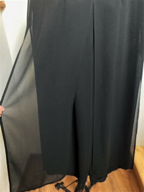 Joseph Ribkoff Trends Blk Chiffon Layered Palazzo Pan Gem