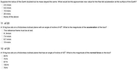 Solved Suppose The Radius Of The Earth Doubled But Its Mass