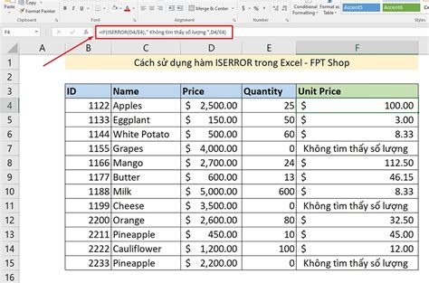 C Ch S D Ng H M Iserror Trong Excel