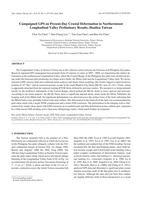 Pdf Campaigned Gps On Present Day Crustal Deformation In Northernmost