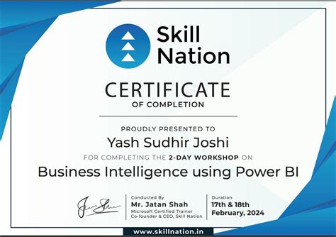 Hello Connections I Have Successfully Completed Power Bi Workshop From