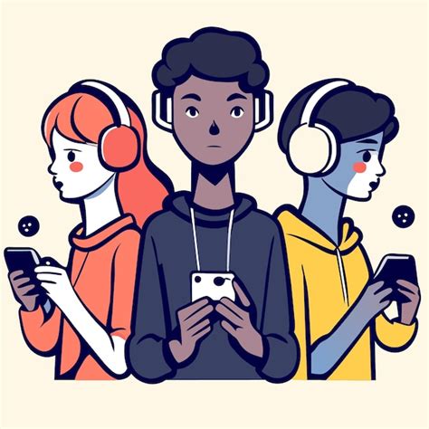 Premium Vector Modern Adolescents In Minimalist Art