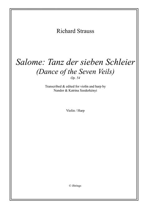 Strauss Richard Salome Dance Of The Seven Veils Transcription By