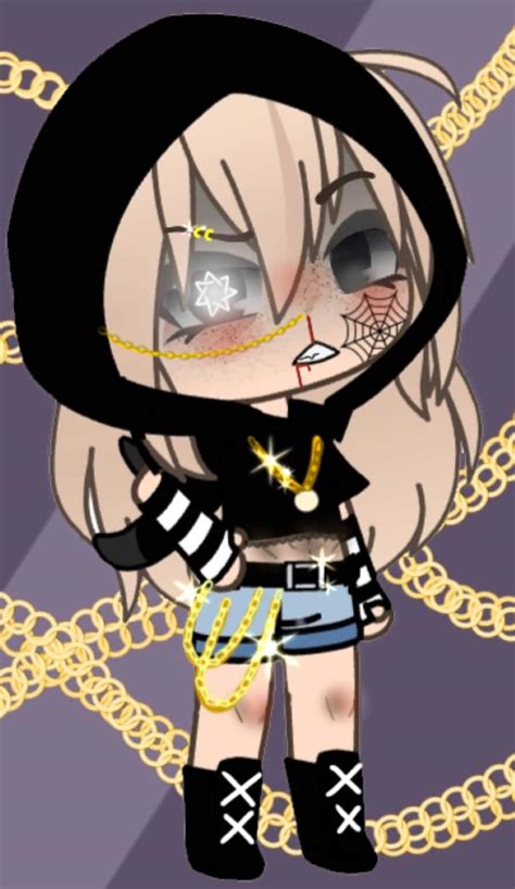 Download Gacha Baddie Characterwith Chains Wallpaper