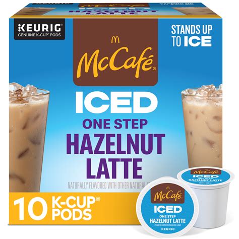 Mccafe Iced One Step Hazelnut Latte K Cup Coffee Pods 10 Count