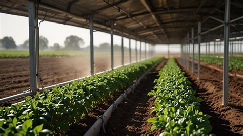 Automated Irrigation Systems In A Sprawling Smart Farm Premium Ai Generated Image