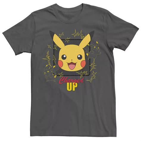 Mens Pokemon Charged Up Pikachu Tee