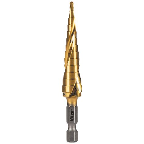 13 Step Drill Bit Double Fluted 1 8 Inch To 1 2 Inch 25964 Klein Tools
