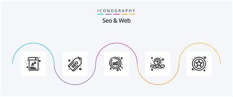 Seo And Web Line 5 Icon Pack Including Star Web Online Plus
