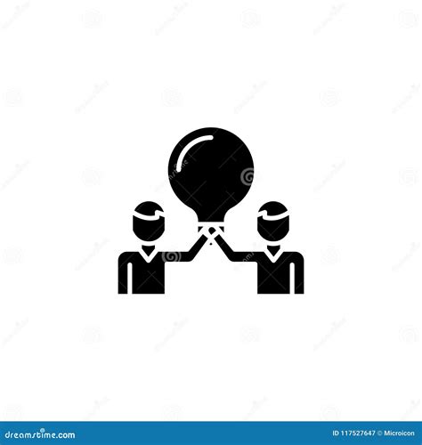 Project Members Black Icon Concept Project Members Flat Vector Symbol Sign Illustration
