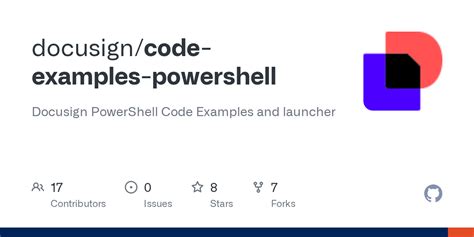 GitHub Docusign Code Examples Powershell PowerShell Code Examples