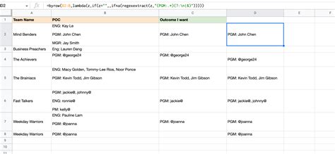 Google Sheets Parsing Users Who Are Program Managers Stack Overflow