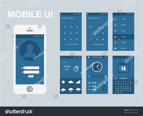 Mobile Application Interface Concept Vector Illustration Stock Vector Royalty Free 387705796