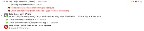Arcore Extensions Errors In Xcode Building Ar App In Unity 3d Using Cloud Anchors Unity Engine