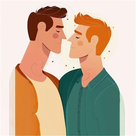 Premium Ai Image Generative Ai Lgbt Couple Kissing In An Illustration