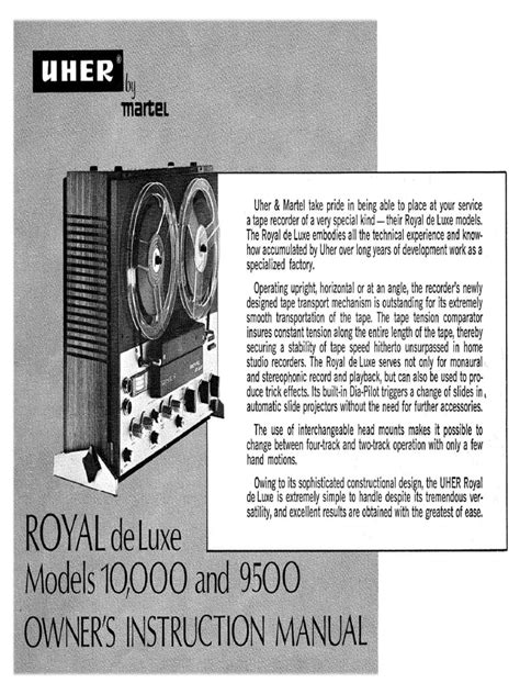 Uher 10000 Royal De Luxe Owners Manual Pdf