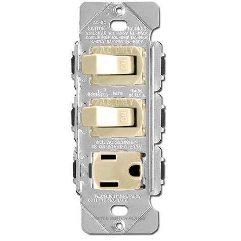 Triple Stacked Ivory Toggle Switch And Strap Set Despard 15a