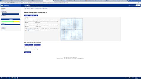 Webwork Direction Fields Problem 2 I1