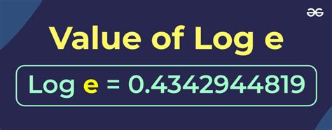 Value Of Log E Geeksforgeeks