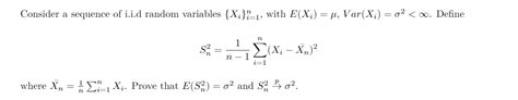 Solved Consider A Sequence Of I I D Random Variables Chegg Com