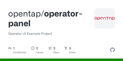 Github Opentapoperator Panel Operator Ui Example Project