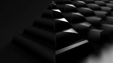 3d Render Of Triangular Structure With Black Gradient Effect Background