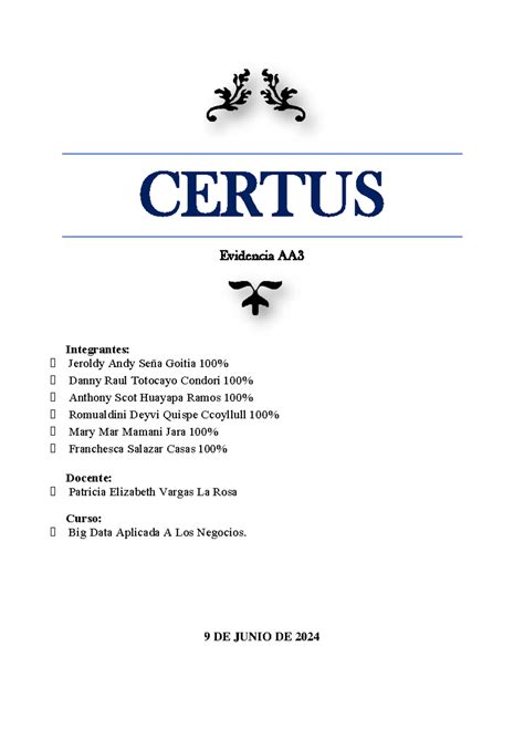 Evidencia Aa3 Big Data Grupo 2 Certus Evidencia Aa Integrantes Jeroldy Andy Seña Goitia 100