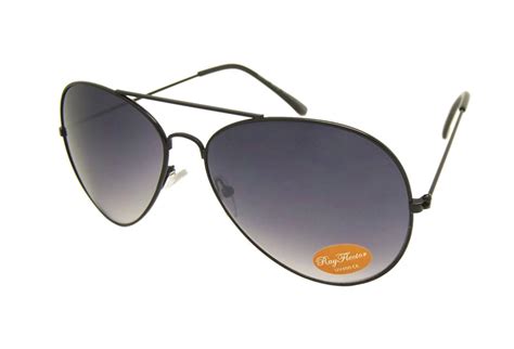 Black Aviator Style Rayflector Sunglasses