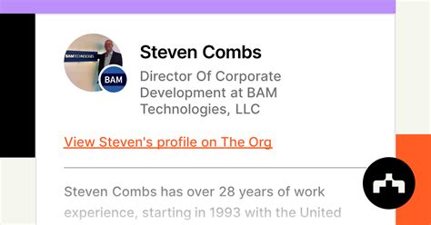 Steven Combs Director Of Corporate Development At Bam Technologies