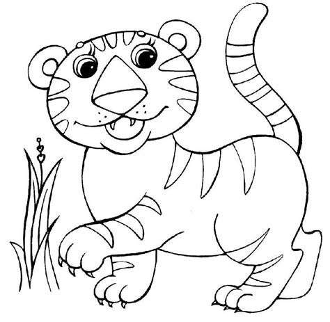 Раскраска Тигры, Тигрята, Коты на Новый год 2022 | Animal coloring ...