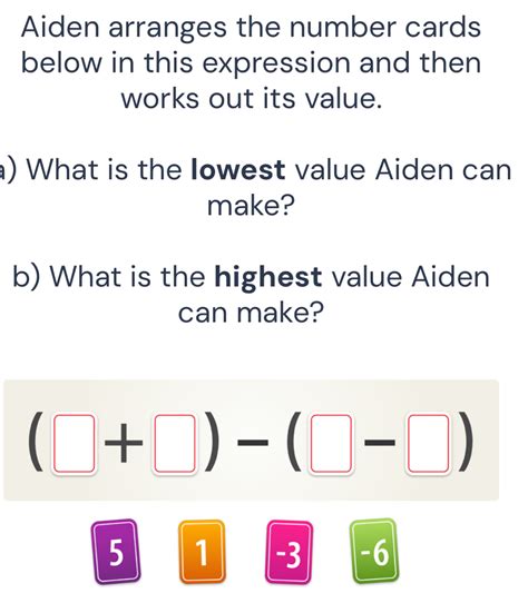 Aiden Arranges The Number Cards Below In This StudyX