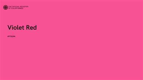 Violet Red Color F75394 The Official Register Of Color Names