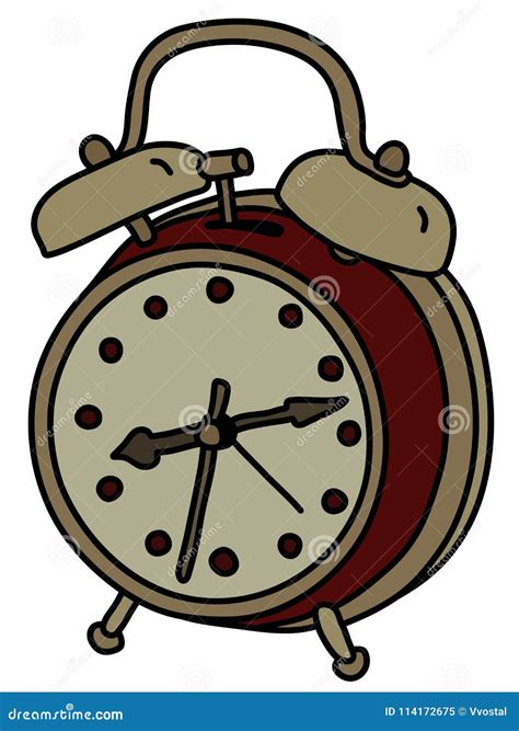 The Vintage Alarm Clock Stock Vector Illustration Of Vector 114172675