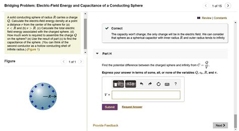 Bridging Problem Electric Field Energy And Capacitance Of A Conducting