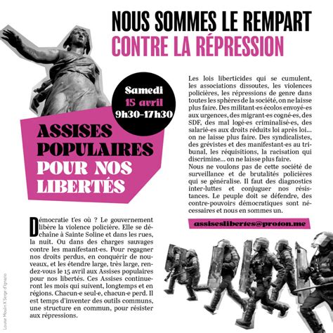 Assises Populaires Pour Nos Libertés Samedi 15 Avril
