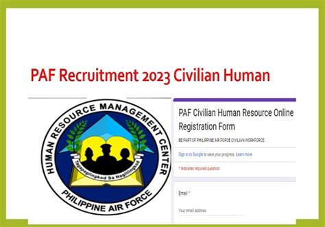Paf Civilian Human Recourses Online Registration Form 2023 Link Paf Recruitment Paf Mil Ph