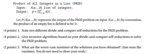 Solved Product Of All Integers In A List PROD Input Chegg