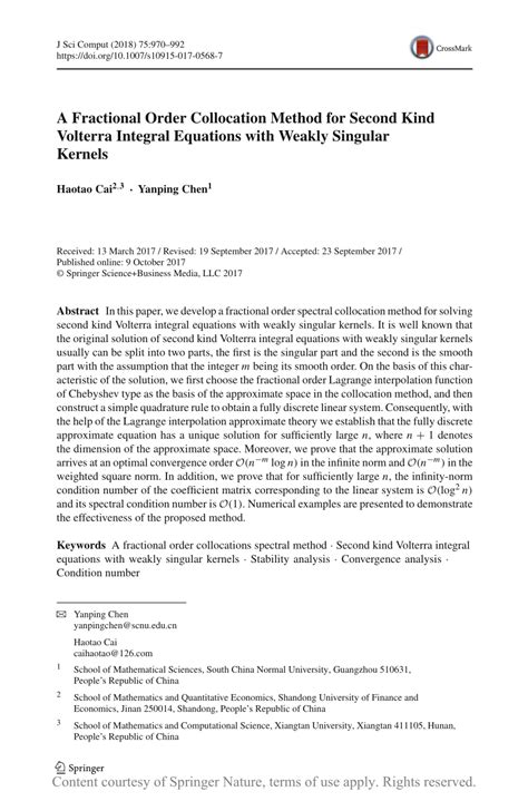 A Fractional Order Collocation Method For Second Kind Volterra Integral Equations With Weakly