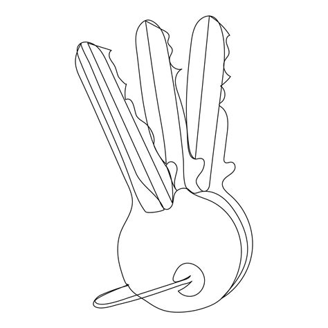 Key Single Line Vector One Continuous Line Drawing Of Key Key Line Icon