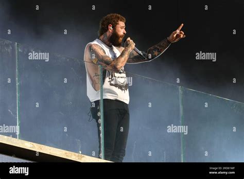 Post Malone Performs A Free Concert On An Outdoor Stage At TSX Broadway