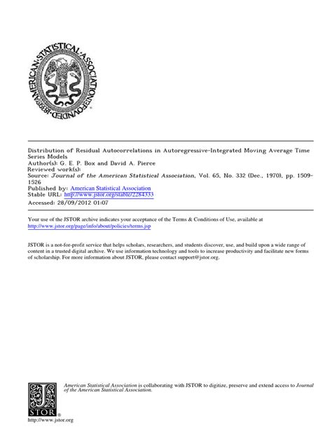 American Statistical Association Pdf Autoregressive Integrated