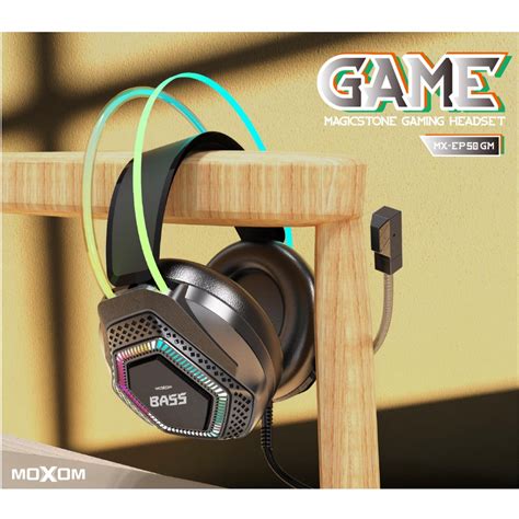 Moxom Mx Ep50 Gm Magicstone Gaming Wired Headset Rgb Light Stereo Sound Bass Music With