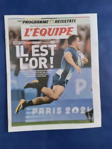 JEUX OLYMPIQUES PARIS 2024 Ceremonie D Ouverture Journal L Equipe 27 7