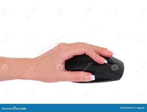 Computer Mouse In Female Hand Isolated Stock Image Image Of Mani