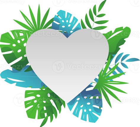 Frame With Tropical Leaves PNG