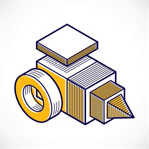 premium vector abstract three dimensional shape vector design cube element