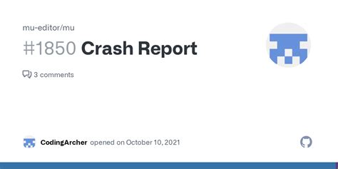 Crash Report · Issue 1850 · Mu Editormu · Github